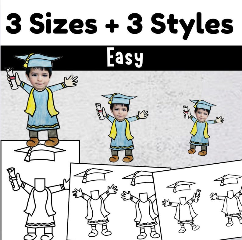 DIY Graduation Cap and Gown Template: Photo Keepsake Craft (PDF ...