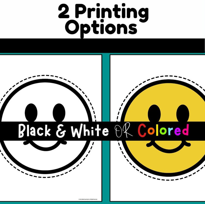 Printable Smiley Face Cut-outs for Crafts and SEL Activities for Kids ...