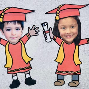 Red Graduation Craft With Cap & Gown | Photo Keepsake for Kids | End of ...