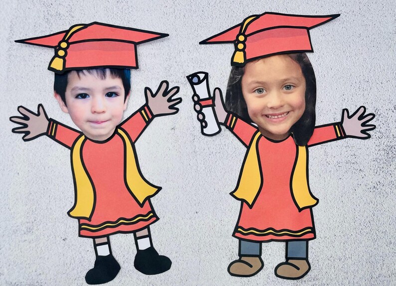 Red Graduation Craft With Cap & Gown | Photo Keepsake for Kids | End of ...