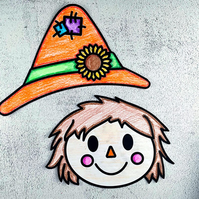 Printable Scarecrow Craft for Fall – Preschool & Kindergarten Art ...