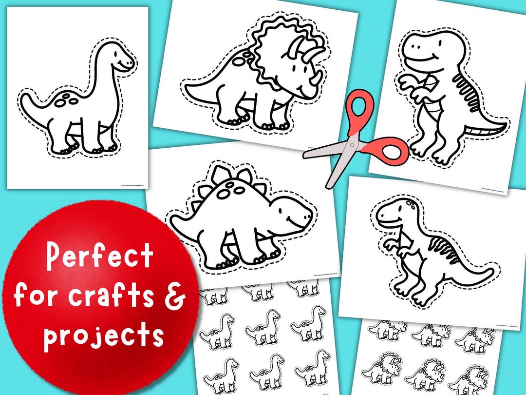 Dinosaur Cut-out Printables: Classroom Crafts & Coloring Pages (PDF ...