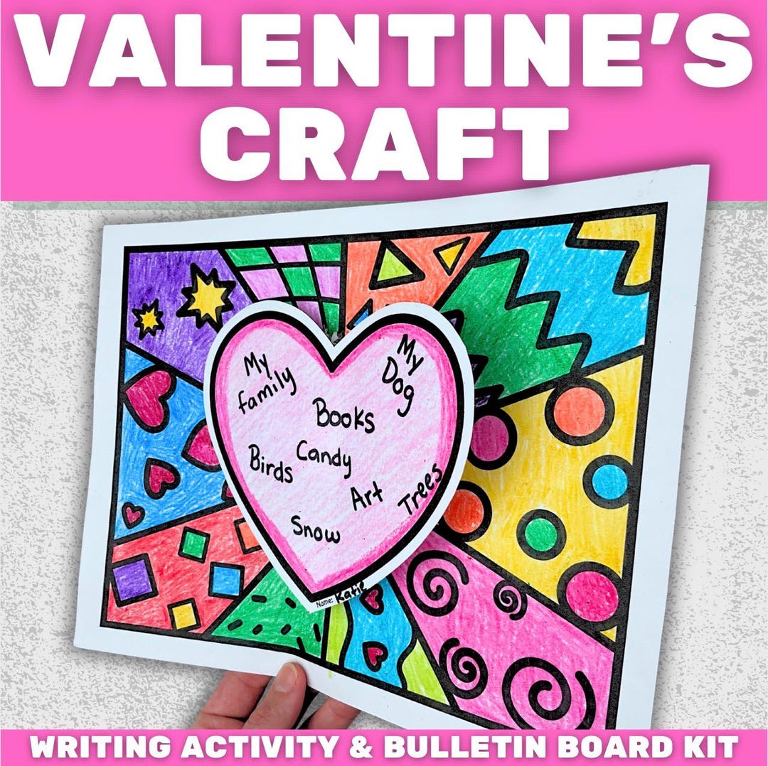 Valentine’s Day Heart Craft & Writing Activity for Kids | Pop Art ...