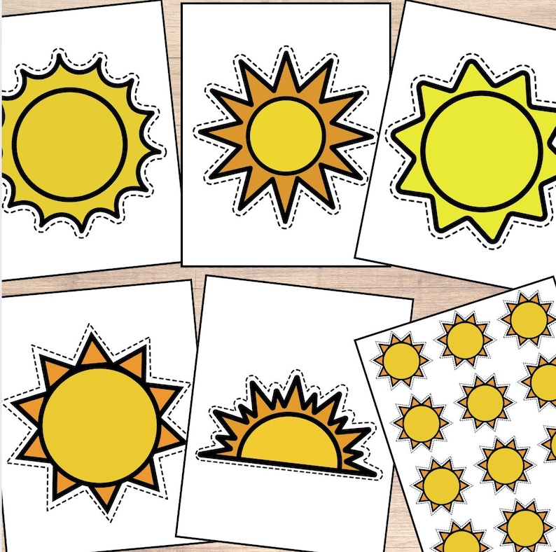 Sun Cut-out Templates for Classroom Decor and Crafts | 5 Sizes ...