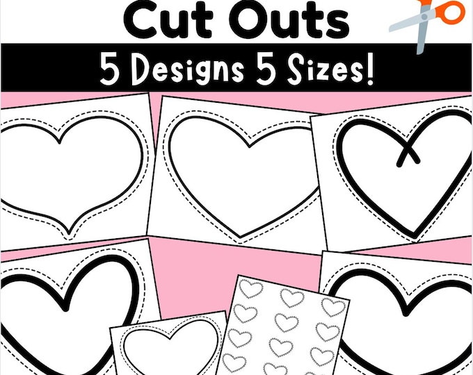 6 Inch Heart Printable Template-large Heart Cutout-valentines Day Decor ...