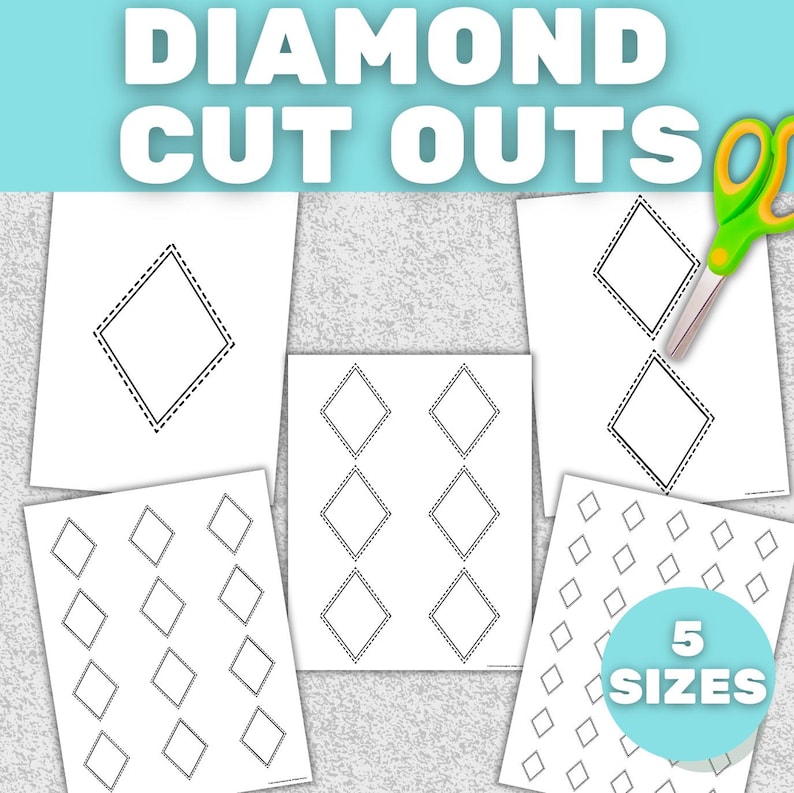 Diamond Cut Outs Printable | 2D Diamond Shapes for Crafts, Bulletin ...