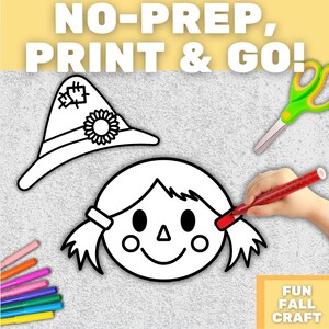 Printable Scarecrow Craft for Fall – Preschool & Kindergarten Art ...