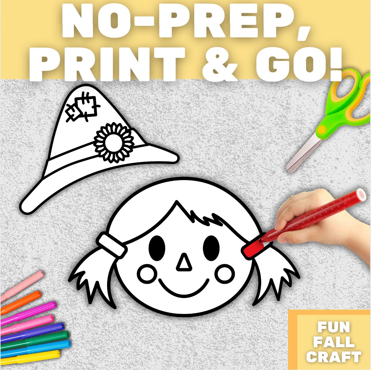Printable Scarecrow Craft for Fall – Preschool & Kindergarten Art ...