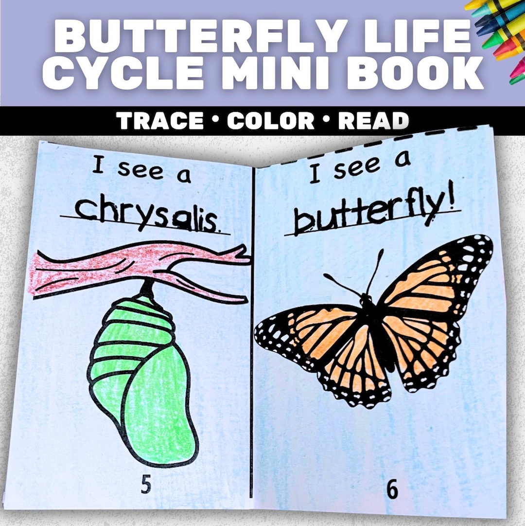 Butterfly Life Cycle Mini Book Printable | Trace, Color, Read Spring ...