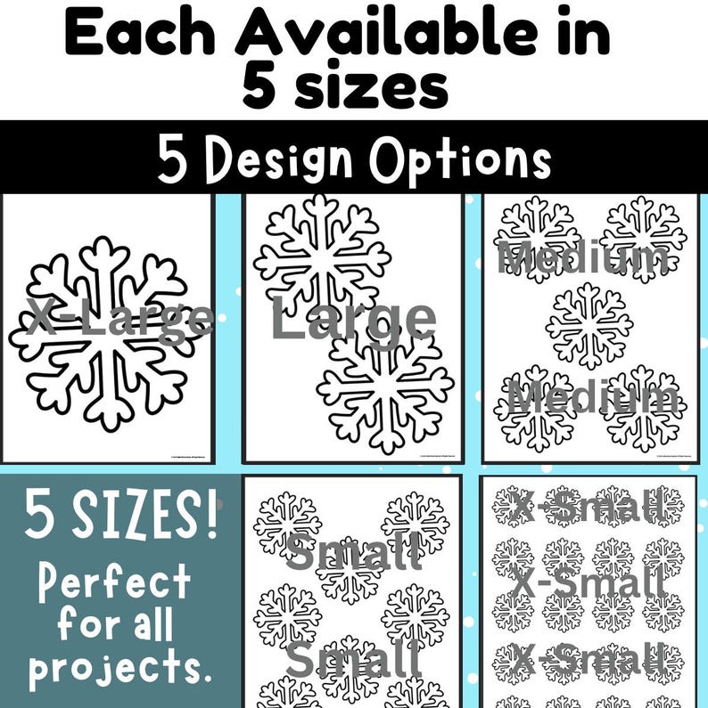 6 Snowflake Templates | 5 Sizes | Winter Crafts, STEM, & Classroom ...