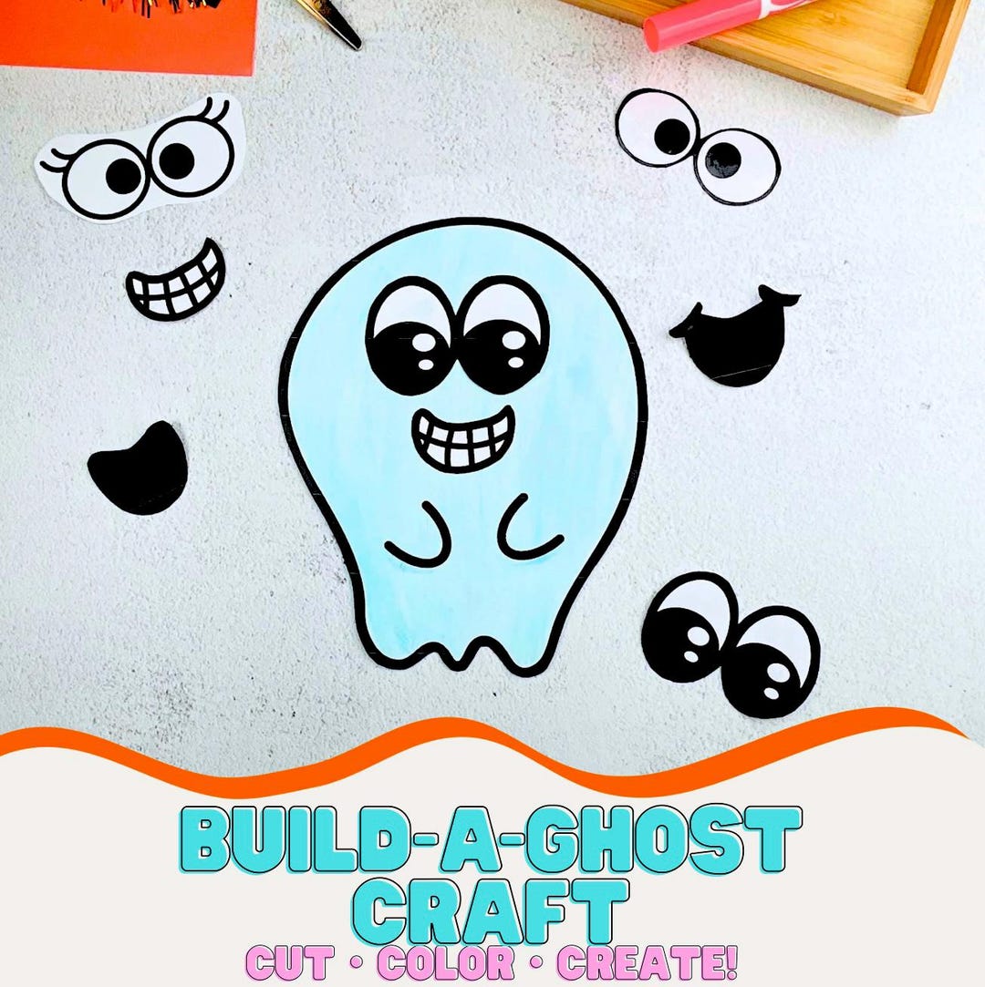Build-a-ghost Halloween Crafts for Kids | Easy Printable Halloween Art ...