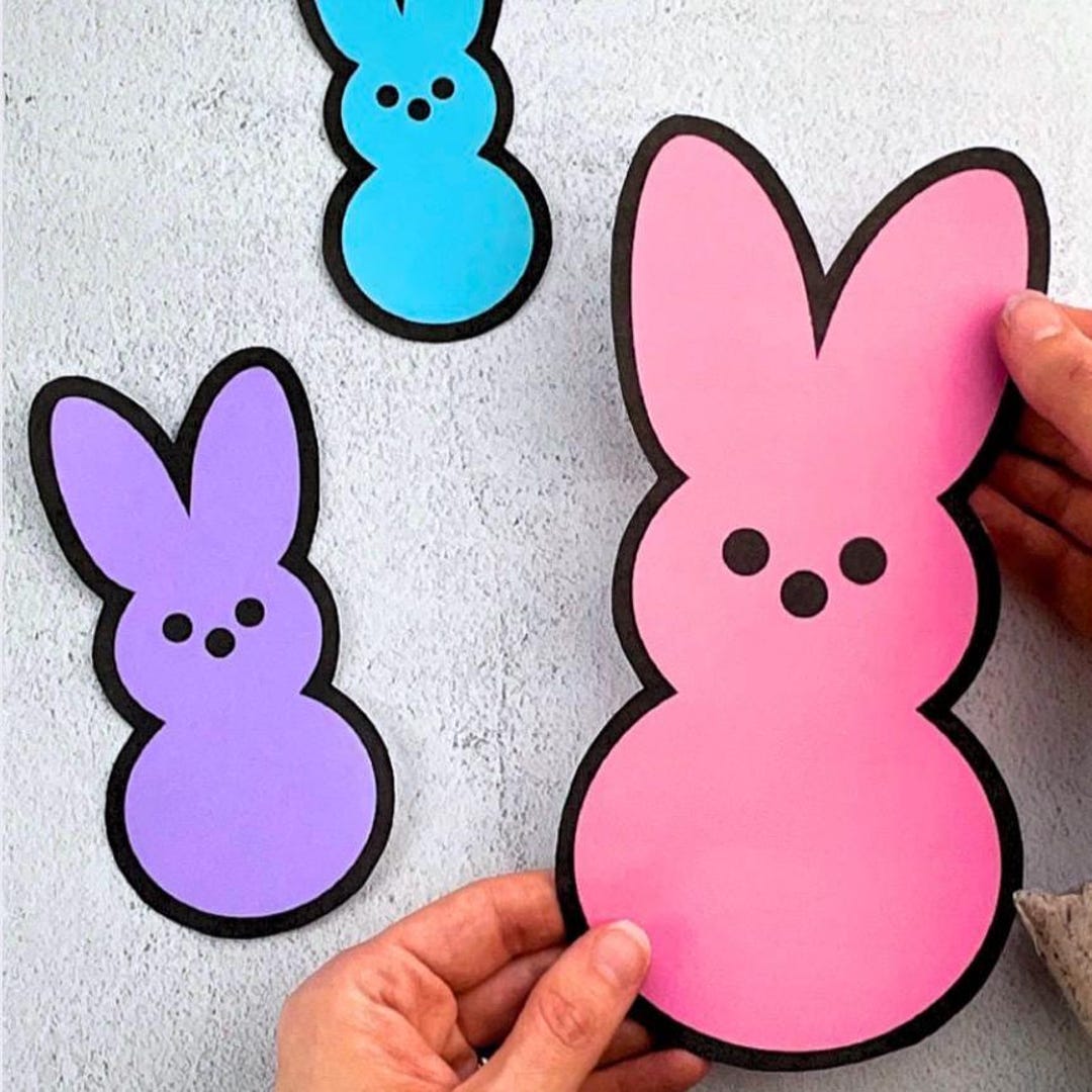 Easter Peeps Bunny Template Printable | Spring Craft Template for Kids ...