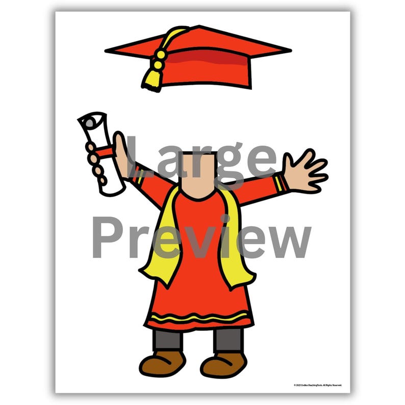 Red Graduation Craft With Cap & Gown | Photo Keepsake for Kids | End of ...