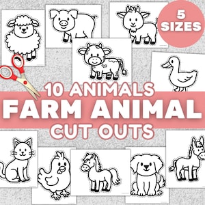Printable Farm Animal Cut Outs for Kids – Coloring, Crafts & Classroom ...