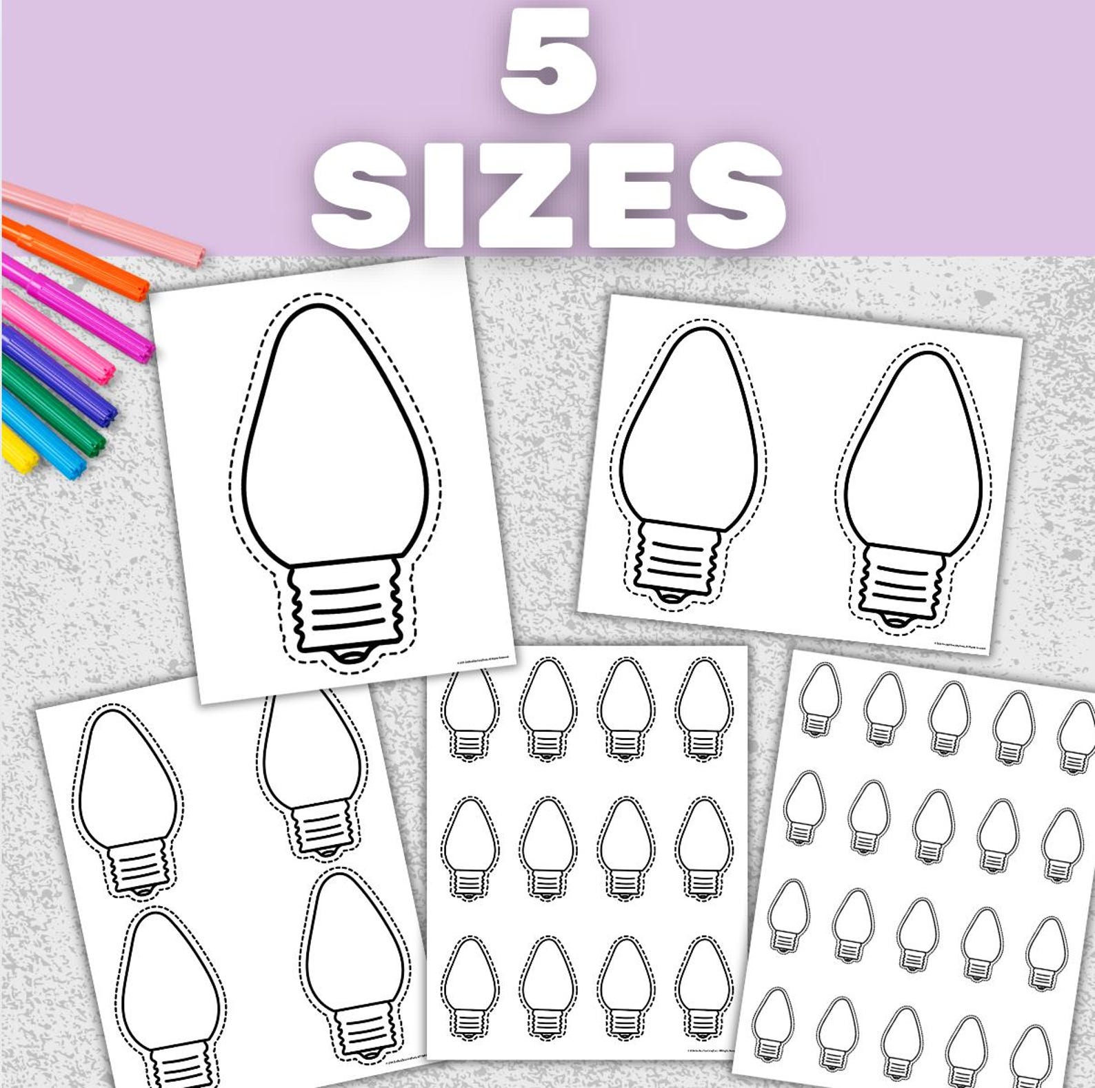 Light Bulb Cut-outs | Christmas Light Templates | Holiday Craft ...