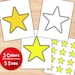 Printable Star Cutouts: Yellow & Black White Star Templates (PDF ...