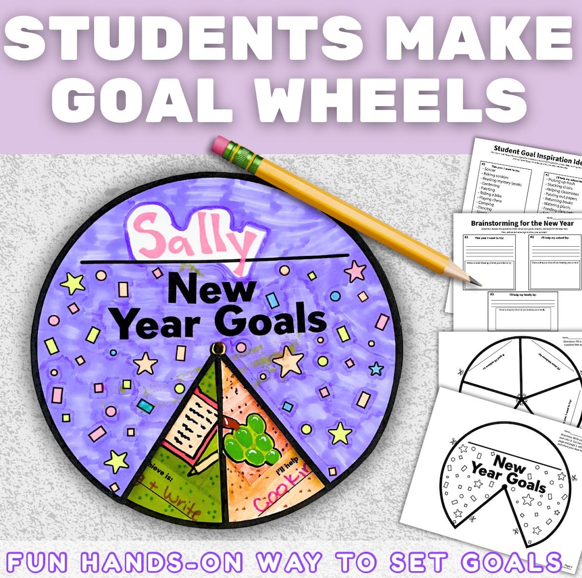 New Year Goal-setting Wheel | SEL Growth, Reflection & Kindness ...