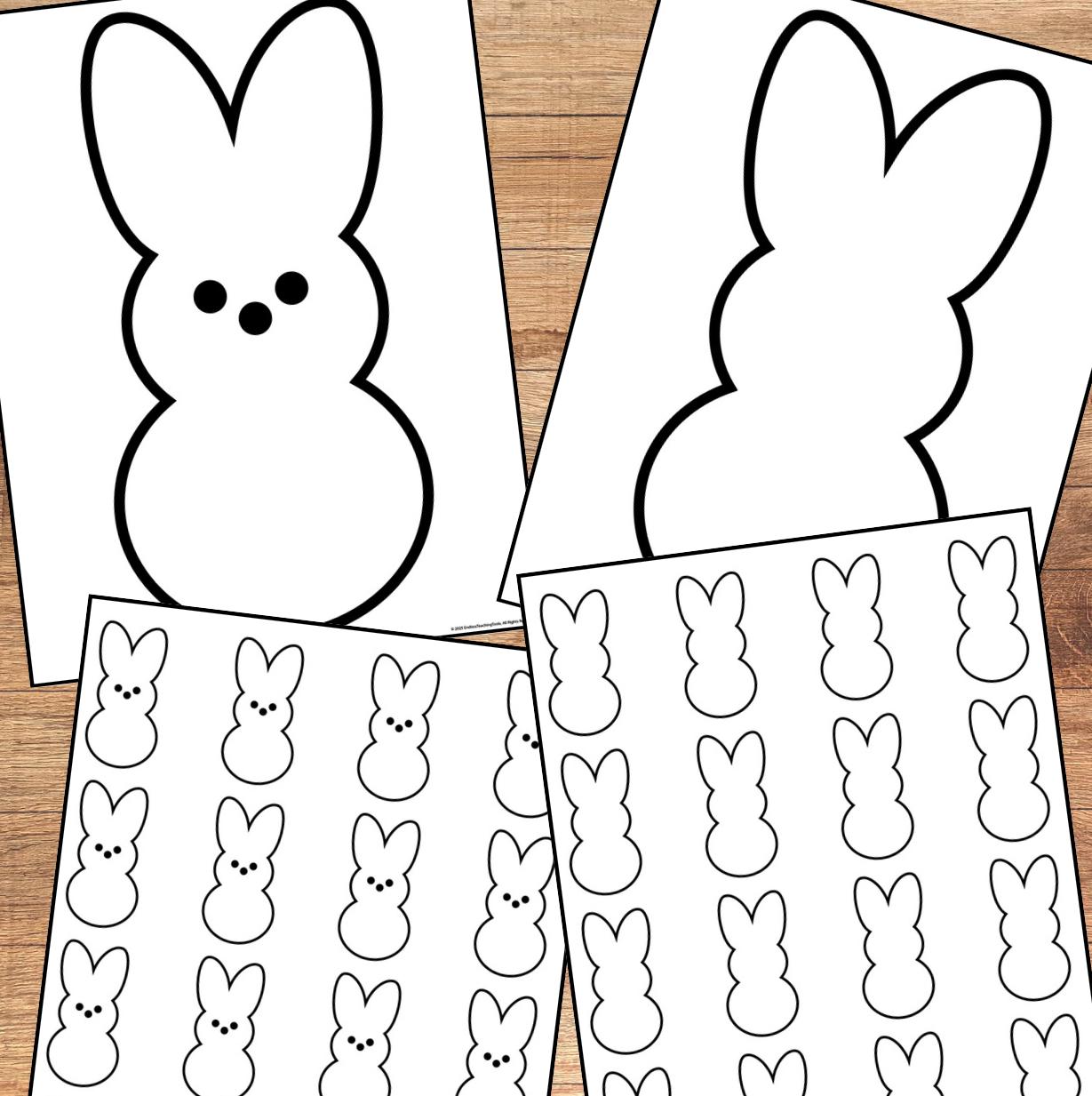Printable Peeps Bunny Templates: Easter Craft Activity (digital ...