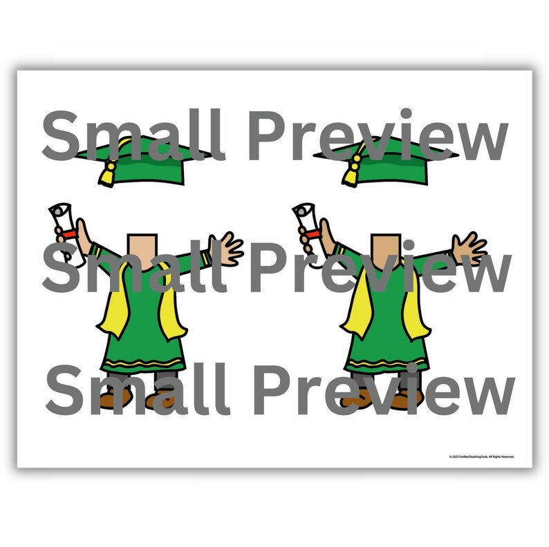 Green Graduation Craft | Cap & Gown Photo Keepsake for Kids | End of ...