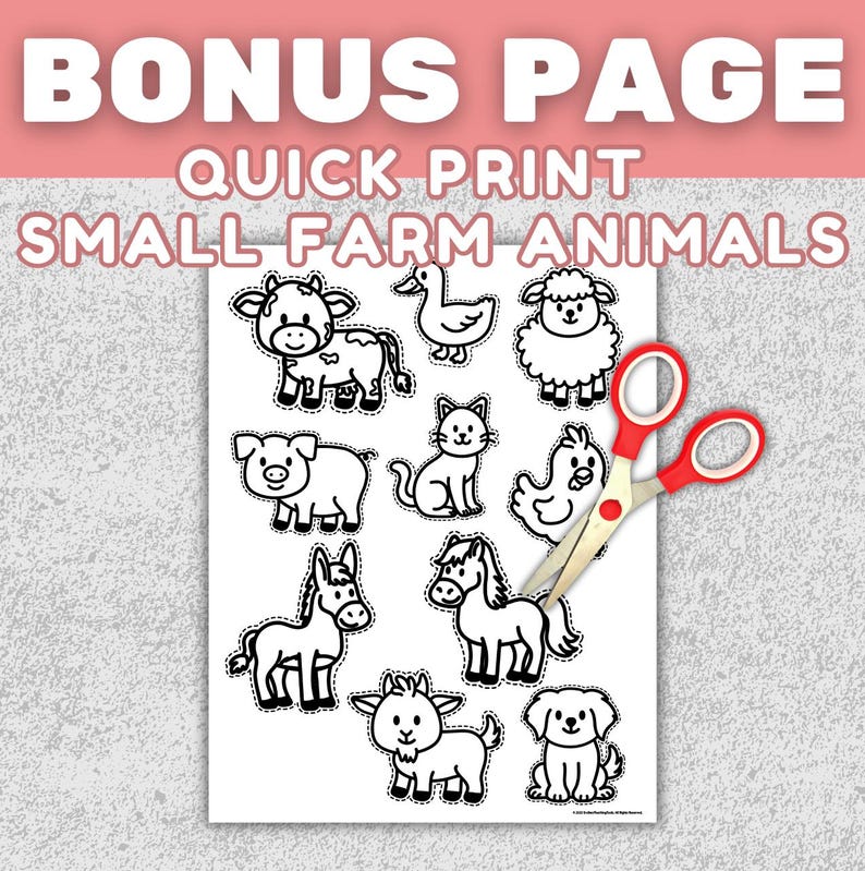 Printable Farm Animal Cut Outs for Kids – Coloring, Crafts & Classroom ...