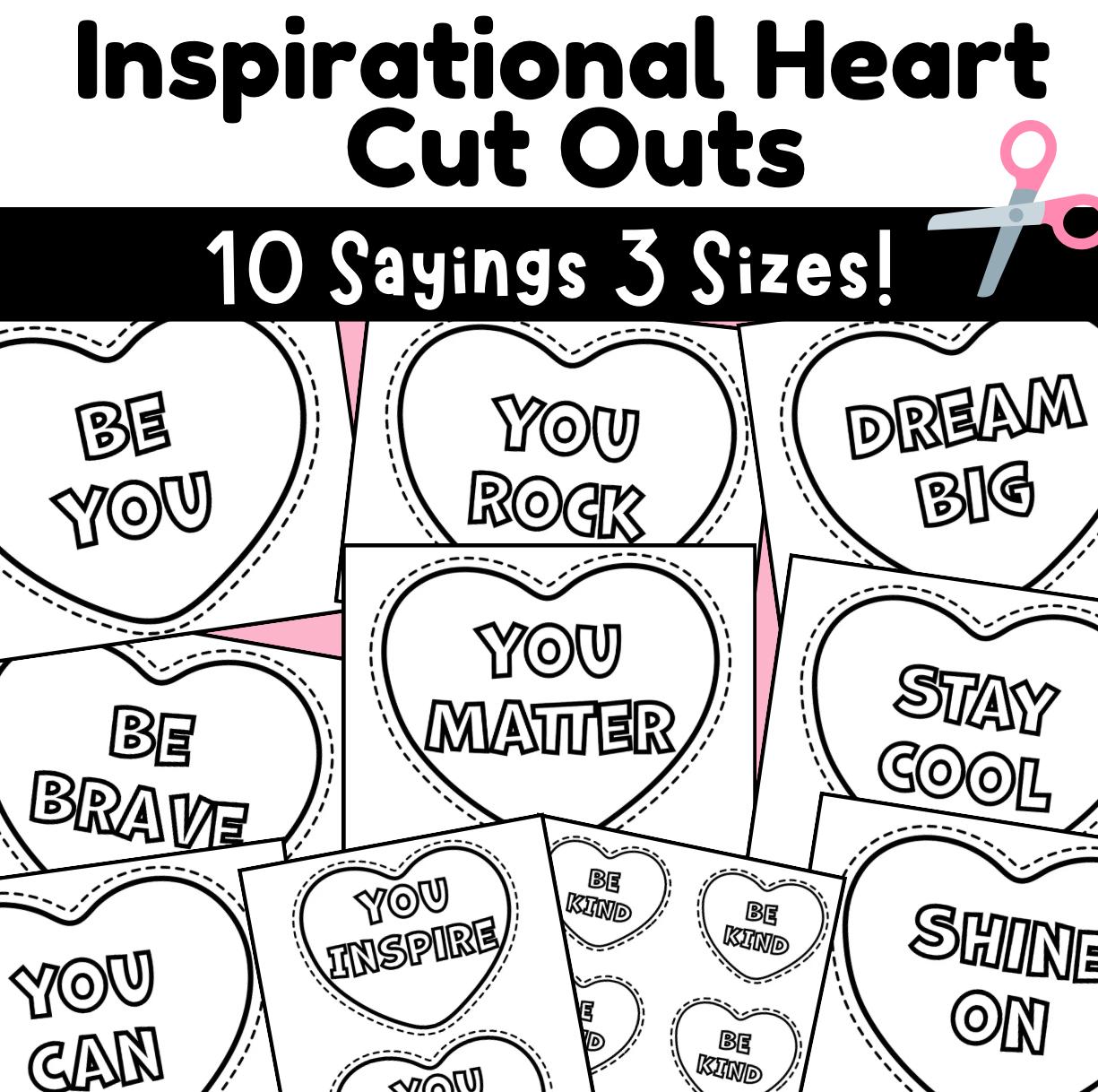 Positive Affirmation Heart Cut-outs | Printable Classroom Decor ...