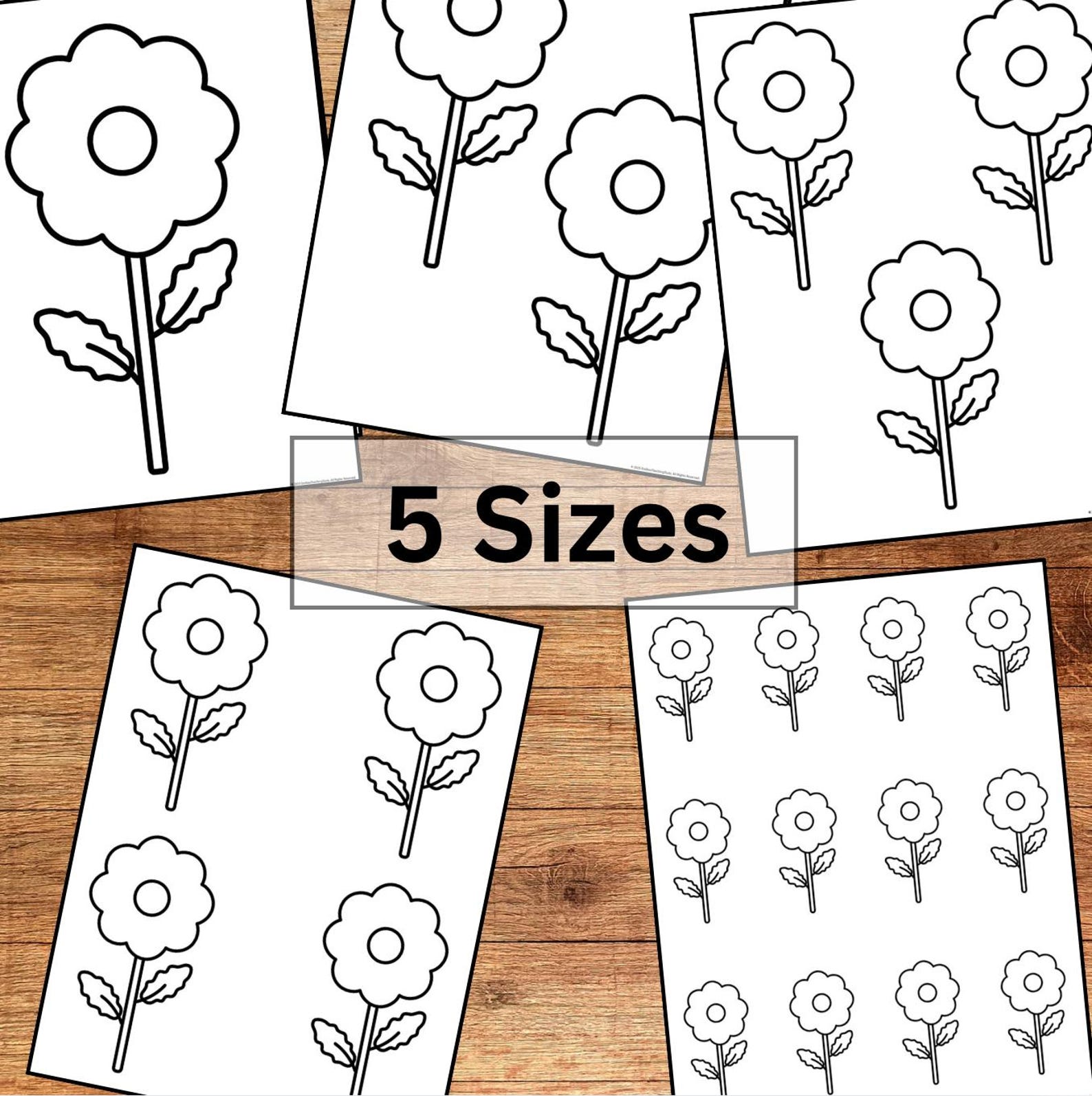 Spring Flower Templates: Coloring & Craft Stencils (digital Download ...