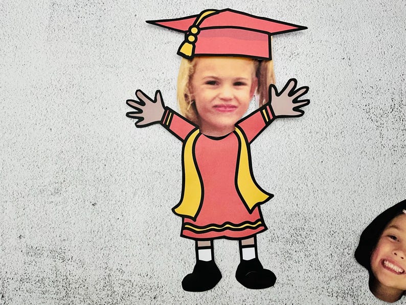 Red Graduation Craft With Cap & Gown | Photo Keepsake for Kids | End of ...