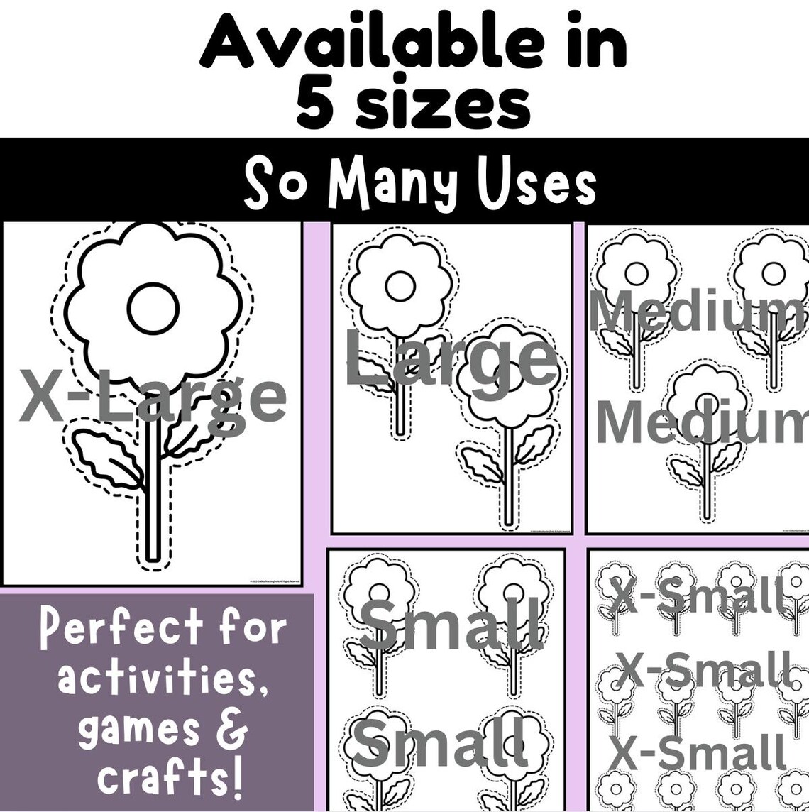 Printable Flower Cut-outs: Spring Bulletin Board Decor (digital ...