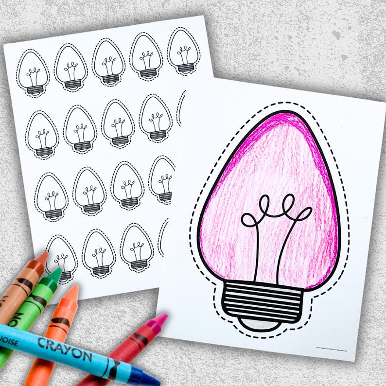Light Bulb Cut-outs | Christmas Light Templates | Holiday Craft ...