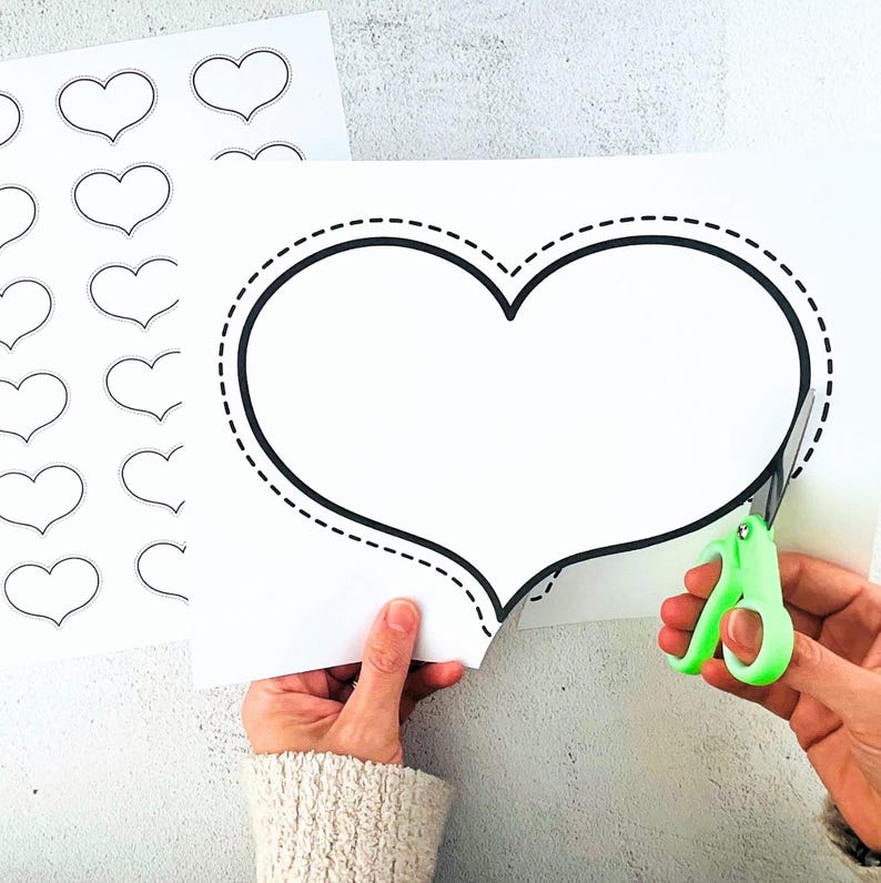 Printable Heart Cut-out Templates | 5 Designs, 5 Sizes (PDF Download ...