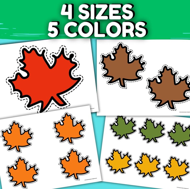 Fall Leaf Cutouts: Printable Templates for Crafts & Decor (PDF Download ...