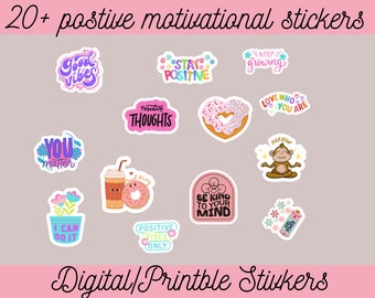 Positive Png Printable Stickers, Inspirational, Svg, Png, Mental Health ...