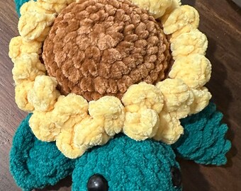 Sunflower Turtle Amigurumi Crocheted Turtle Sunflower Turtle Handmade ...