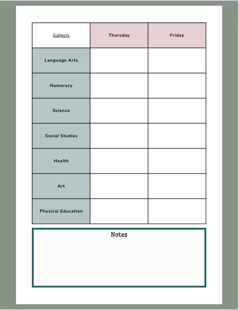 Elementary Lesson Plan, Boho Lesson Plan, Modern Template ,aesthetic ...