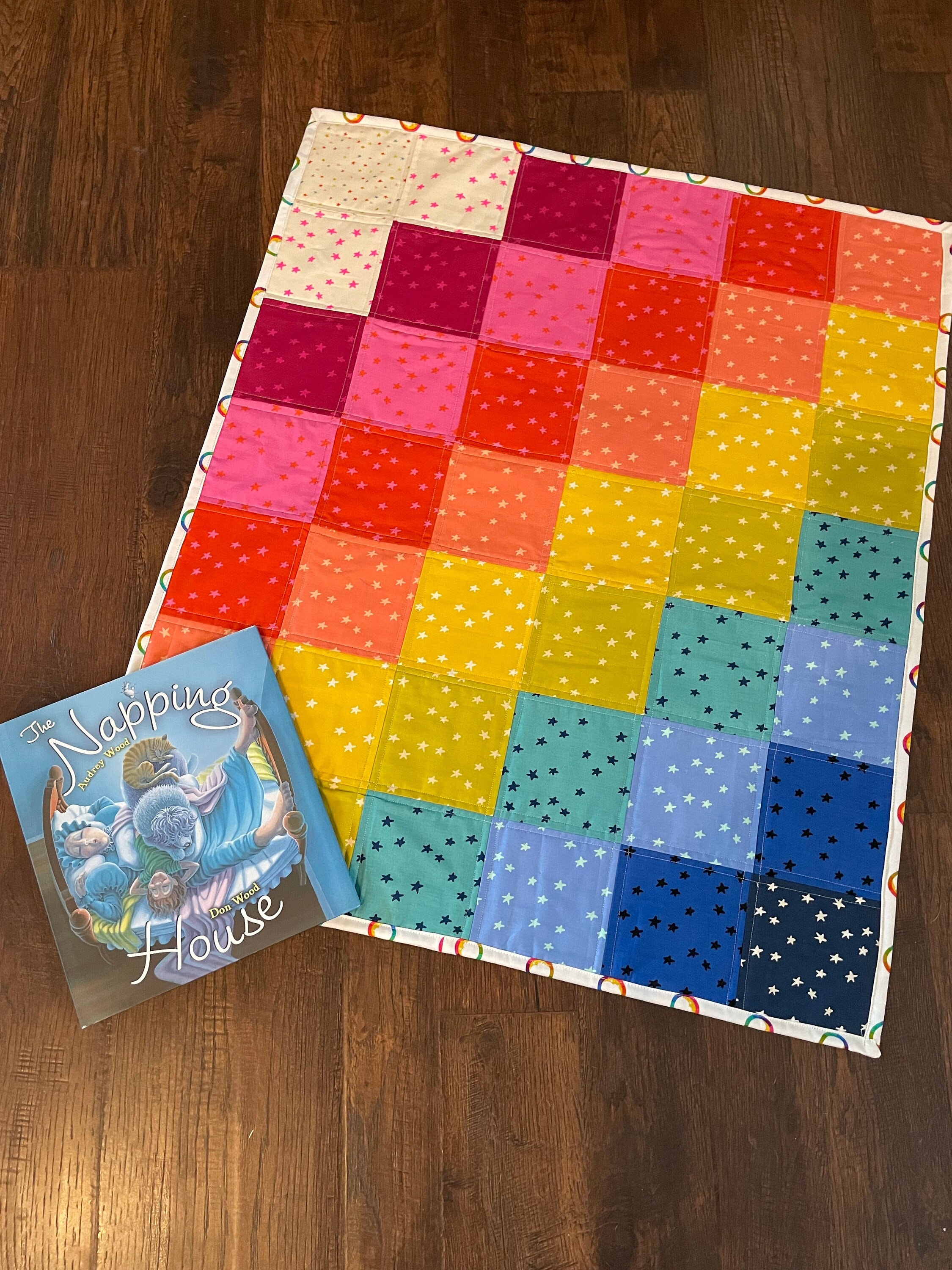 Baby Quilt - Tummy Time Mat - Baby Stroller Quilt - Rainbow Baby Quilt ...