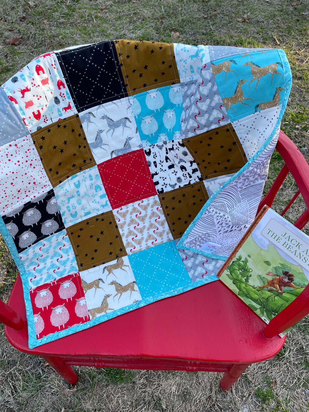 Baby Quilt - Tummy Time Mat - Baby Stroller Quilt - Unique Handmade ...