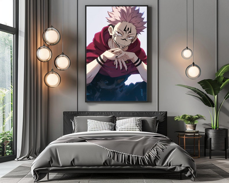 Jujutsu Kaisen Sukuna Digital Poster, Printable Art, Anime Wall Art ...