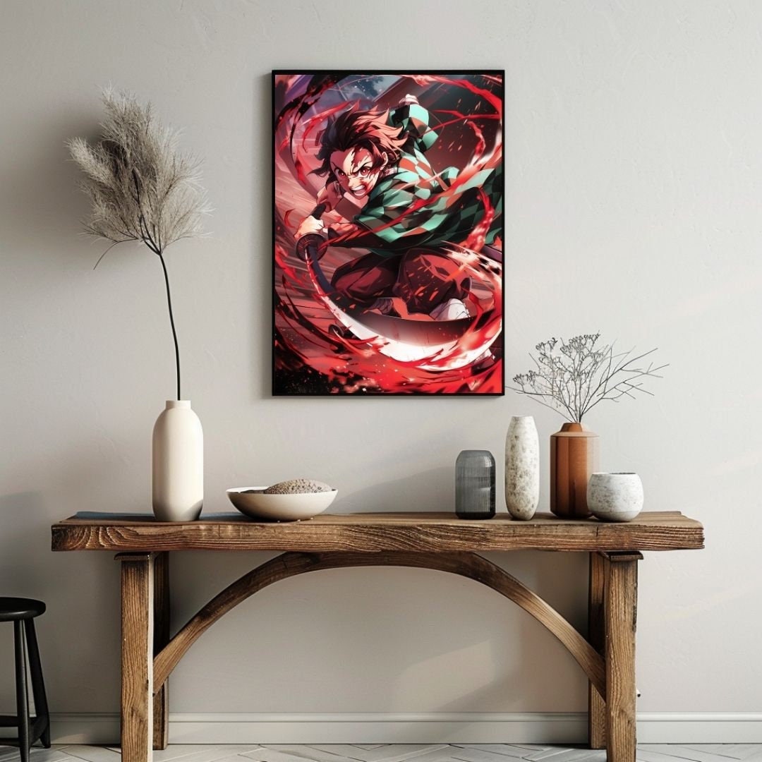 Demon Slayer Tanjiro Wall Art, Anime Wall Art, Anime Poster, Demon ...