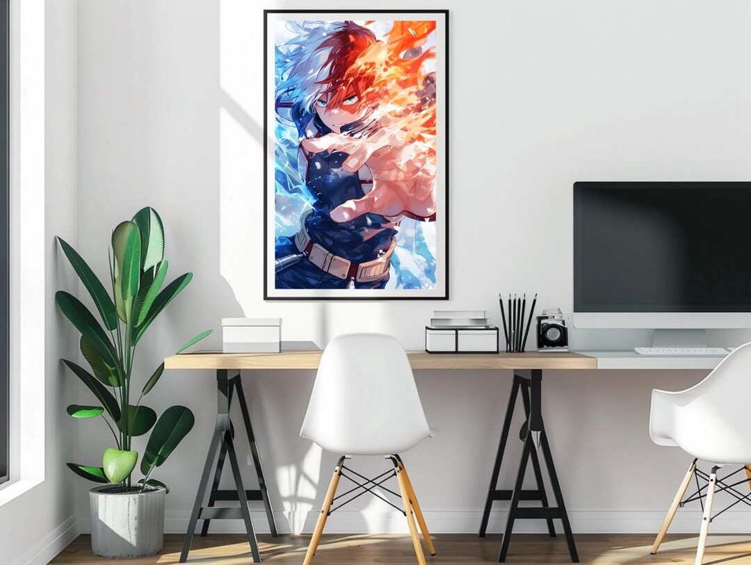 My Hero Academia Todoroki Digital Poster, Anime Wall Decor, Manga Wall ...