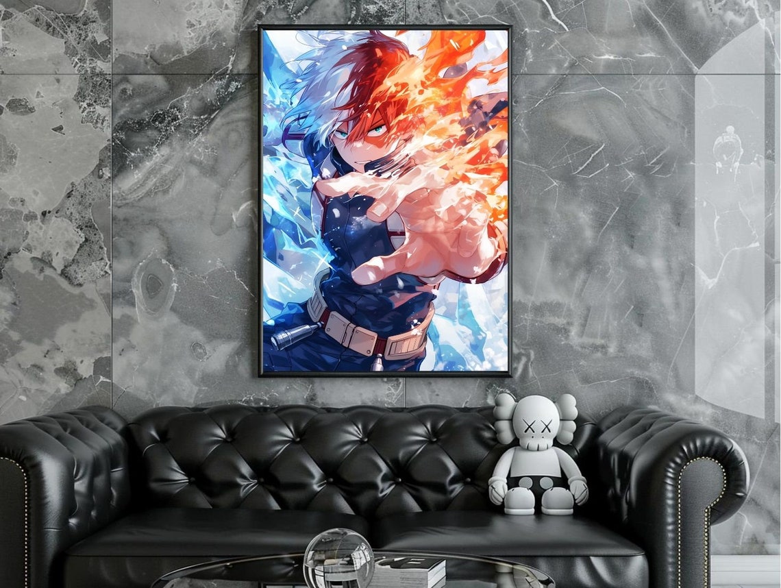 My Hero Academia Todoroki Digital Poster, Anime Wall Decor, Manga Wall ...
