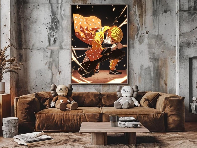 Demon Slayer Zenitsu Wall Art, Anime Wall Art, Anime Poster, Demon ...