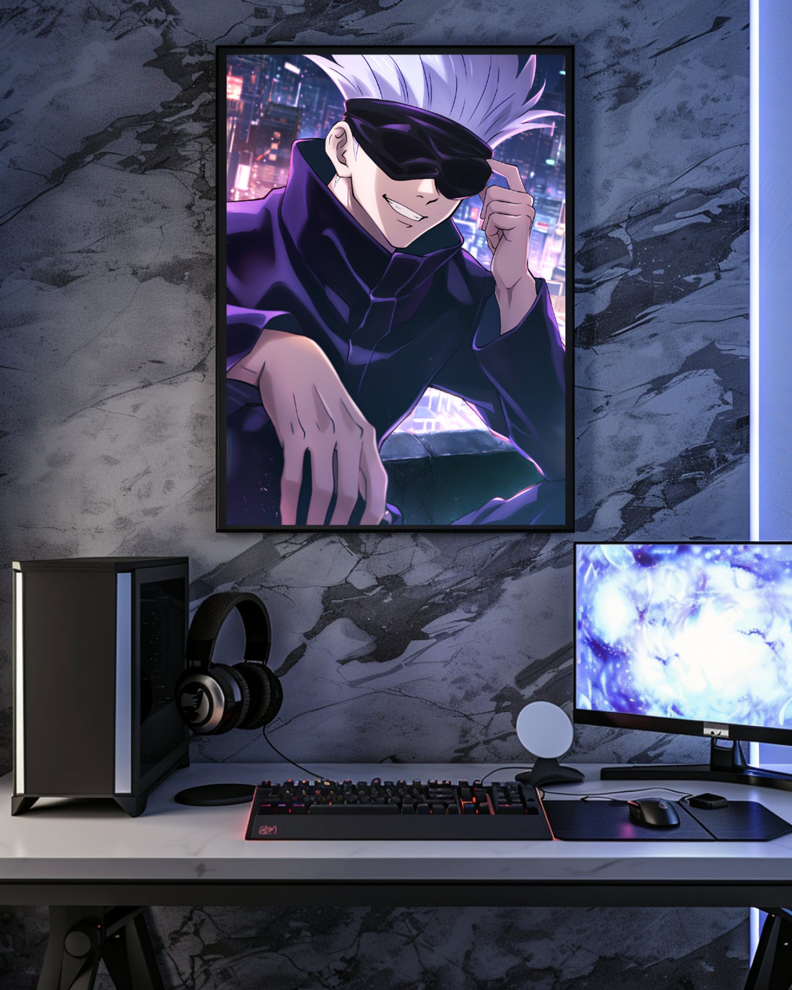 Jujutsu Kaisen Gojo Digital Poster, Printable Art, Anime Wall Art ...