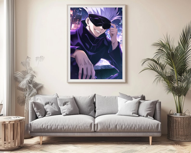 Jujutsu Kaisen Gojo Digital Poster, Printable Art, Anime Wall Art ...