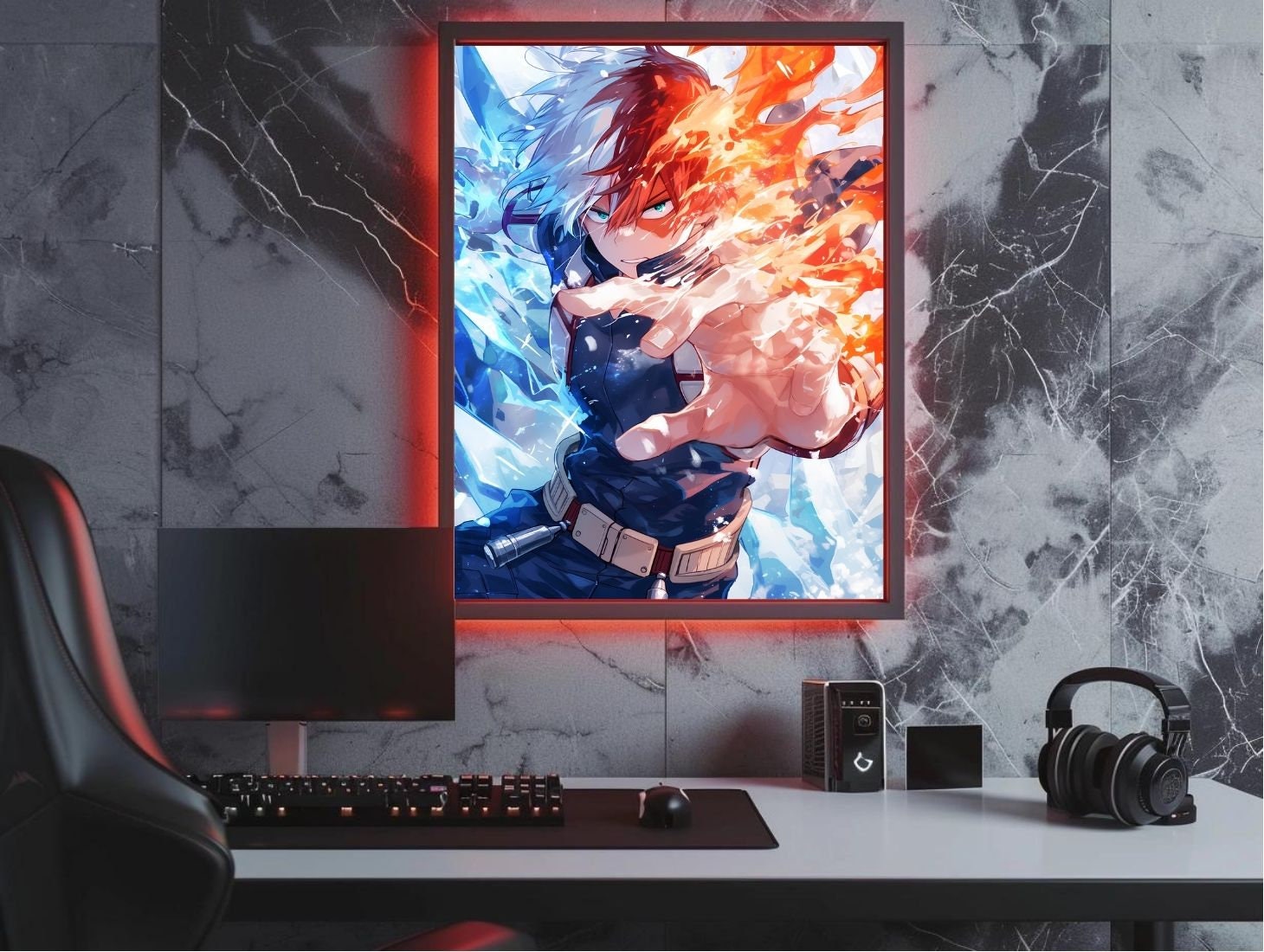 My Hero Academia Todoroki Digital Poster, Anime Wall Decor, Manga Wall ...