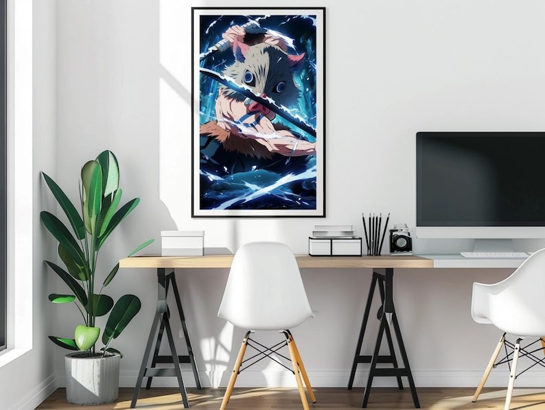 Demon Slayer Inosuke Digital Poster, Anime Wall Decor, Printable Manga ...