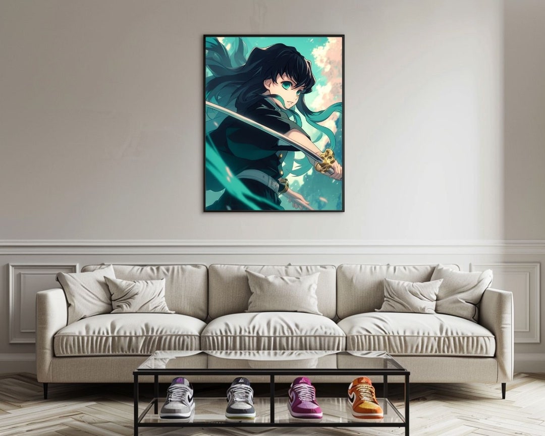 Demon Slayer Muichiro Digital Poster, Printable Art, Anime Wall Art ...