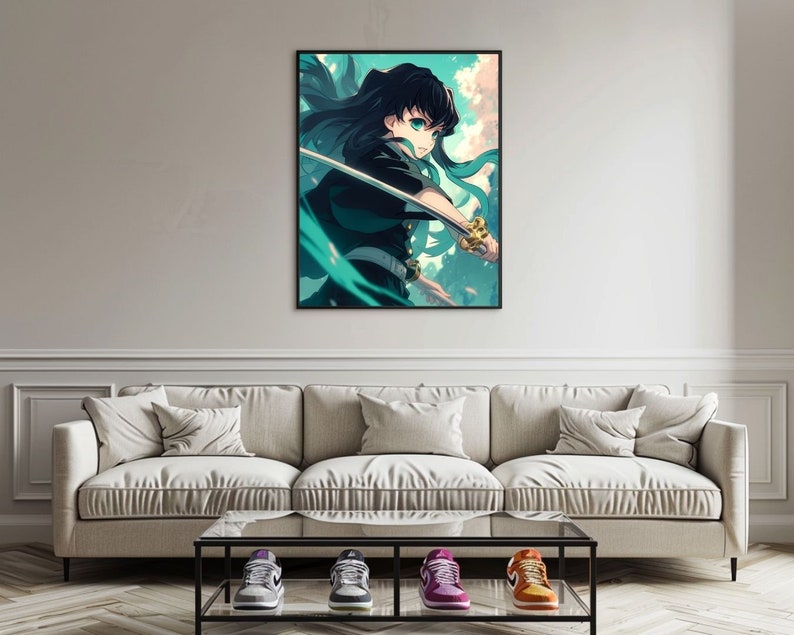 Demon Slayer Muichiro Digital Poster, Printable Art, Anime Wall Art ...