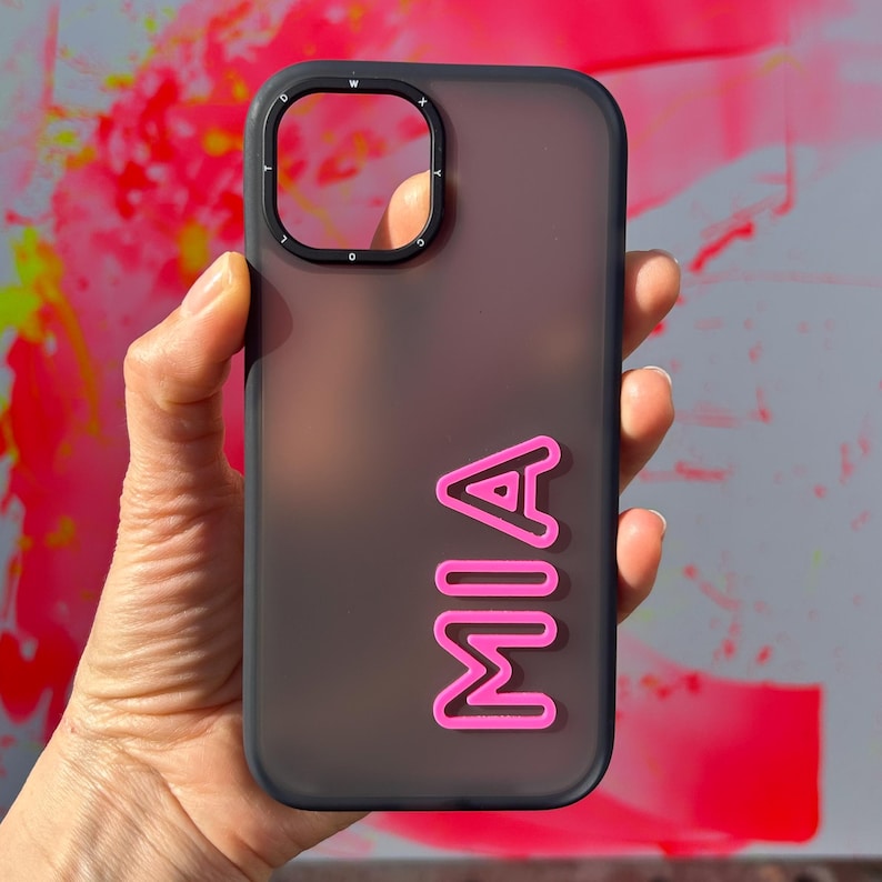 Personalized iPhone Case Clear Frosted 3D Embossed Name Custom Phone ...