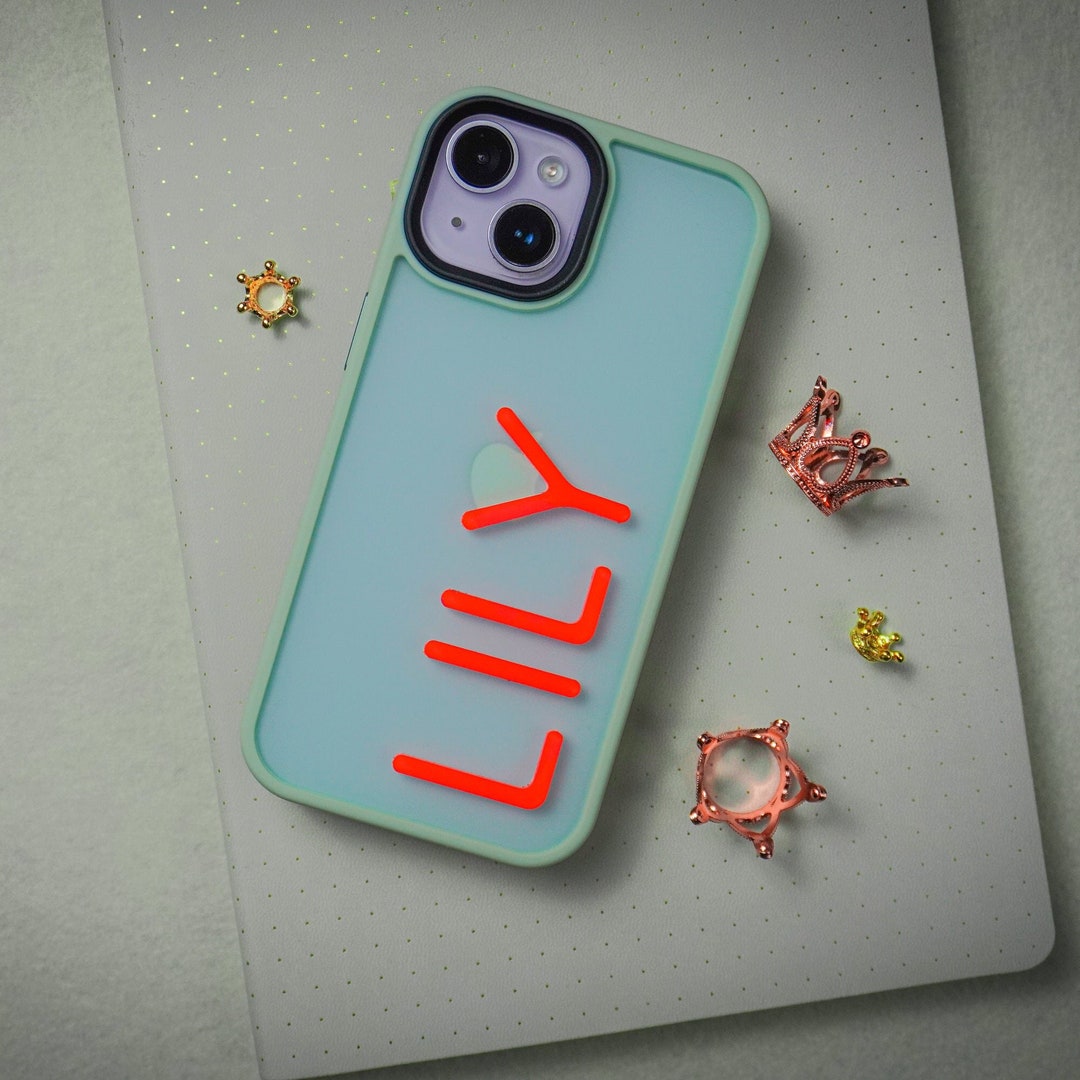 Name iPhone Case Clear iPhone 15 Pro Max Case Girly Purple 3D Phone ...