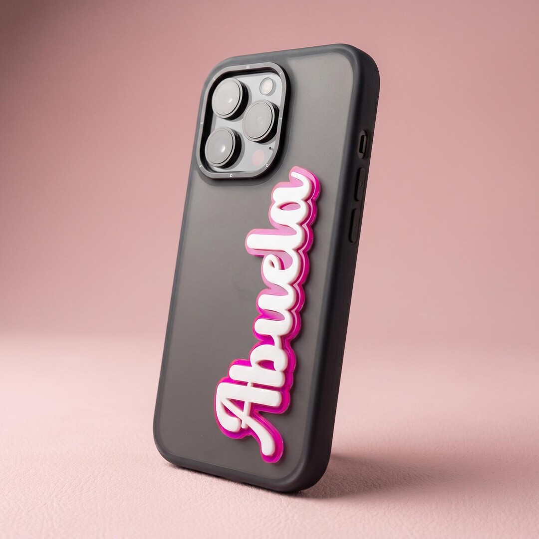 Personalized 3D Initial iPhone Case: Custom Acrylic Name, Colorful ...